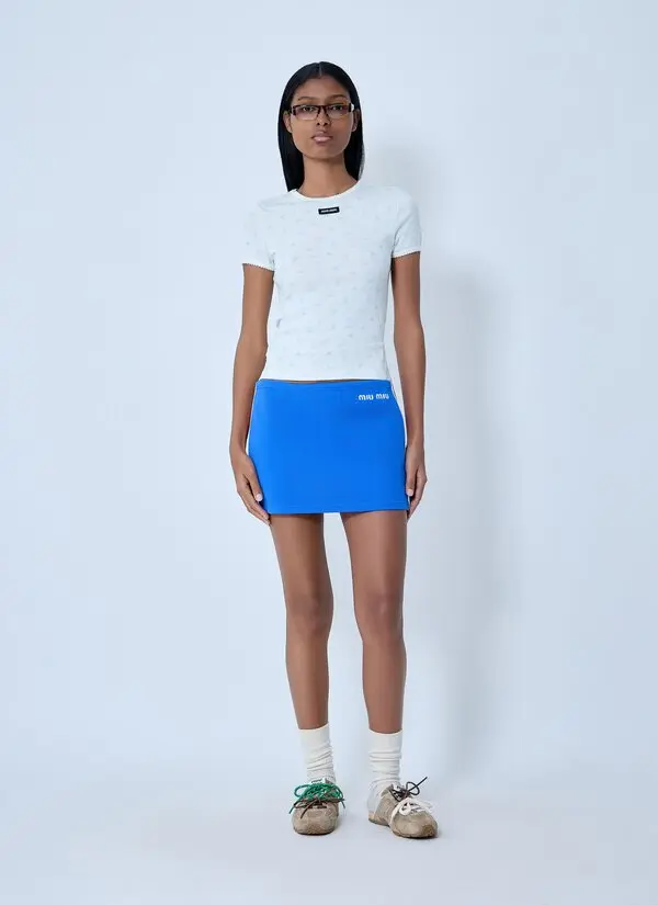 Miu Miu Logo Motif Mini Skirt