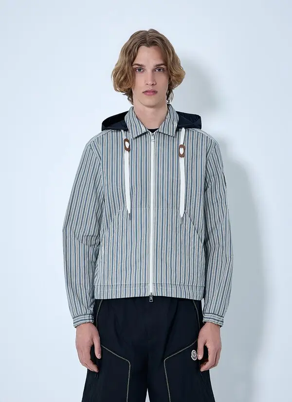 Moncler Havas Striped Hooded Jacket - Blue