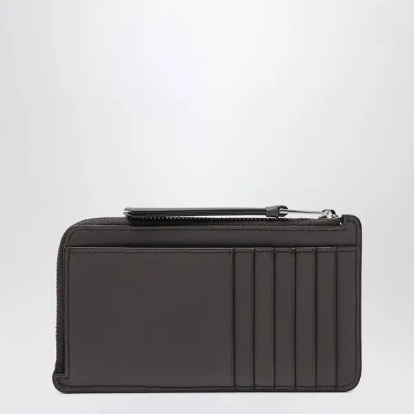 Loewe Puzzle Coin Purse With Card Holder In Dark Grey Leather - Gray