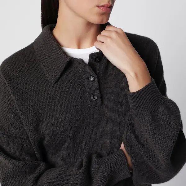 LISA YANG Dark Green Etta Cashmere Sweater - Gray