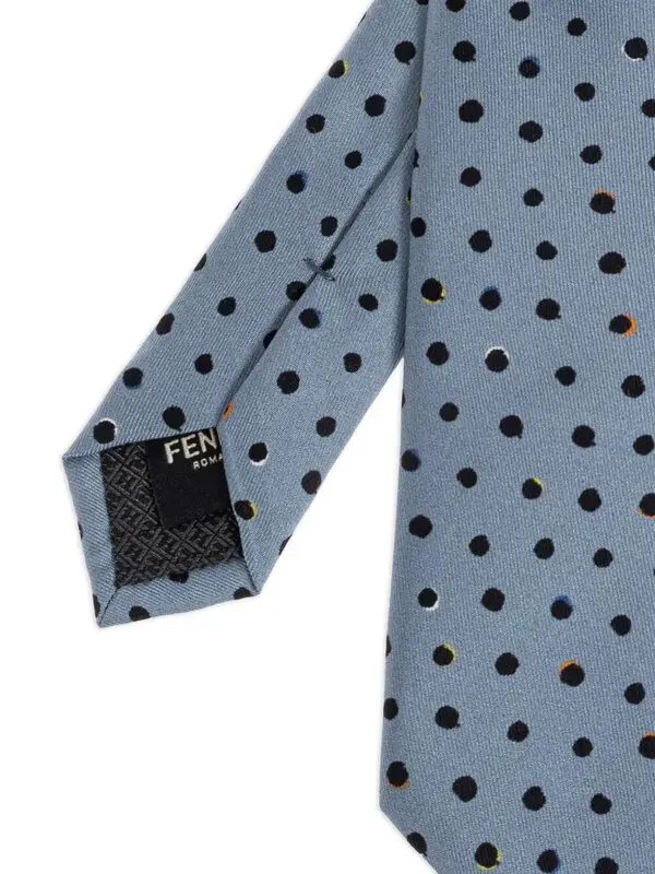 Fendi Falena Micro Dots Pattern Silk Tie