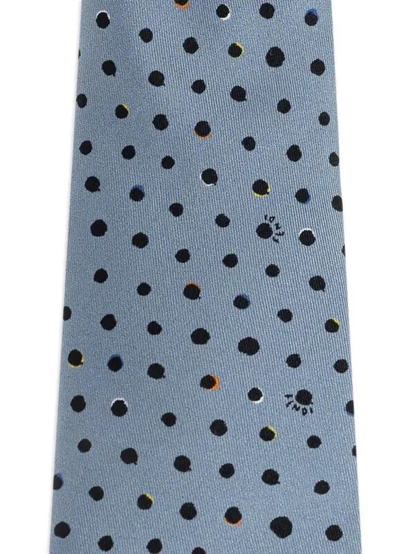 Fendi Falena Micro Dots Pattern Silk Tie