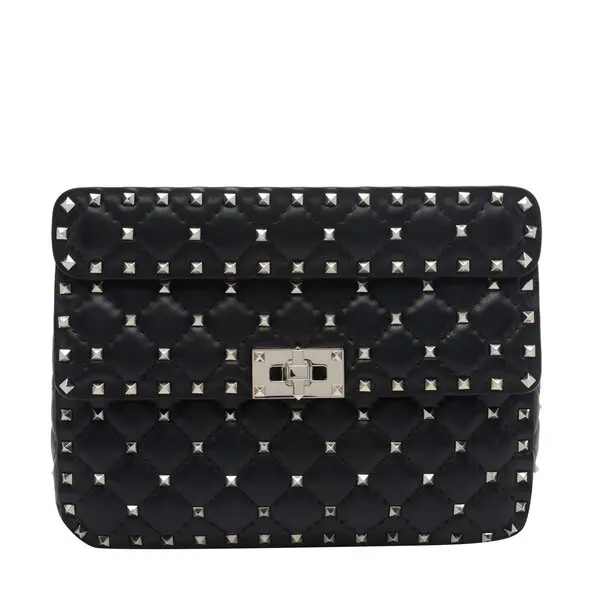 Valentino Garavani Rockstud Spike Medium Shoulder Bag - Black