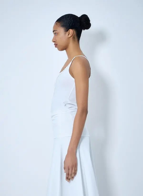 Jacquemus Ribbed Detail Camisole - White