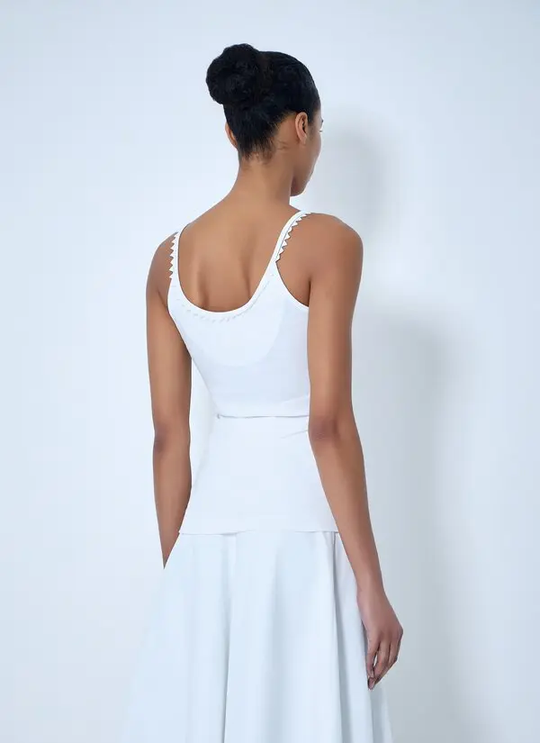 Jacquemus Ribbed Detail Camisole - White
