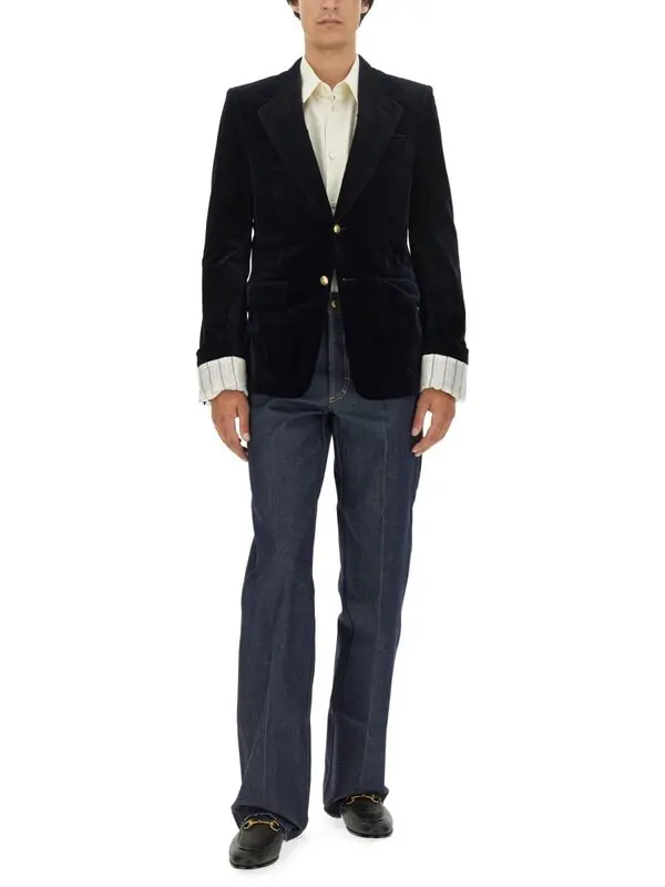 Gucci Regular Fit Velvet Blazer