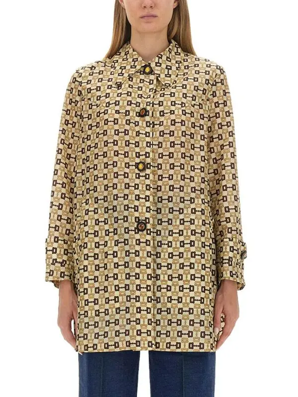 Gucci Horsebit Print Coat - Multicolor