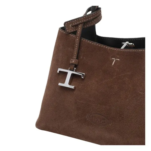 TOD'S Micro Leather Handbag With T Timeless Charm