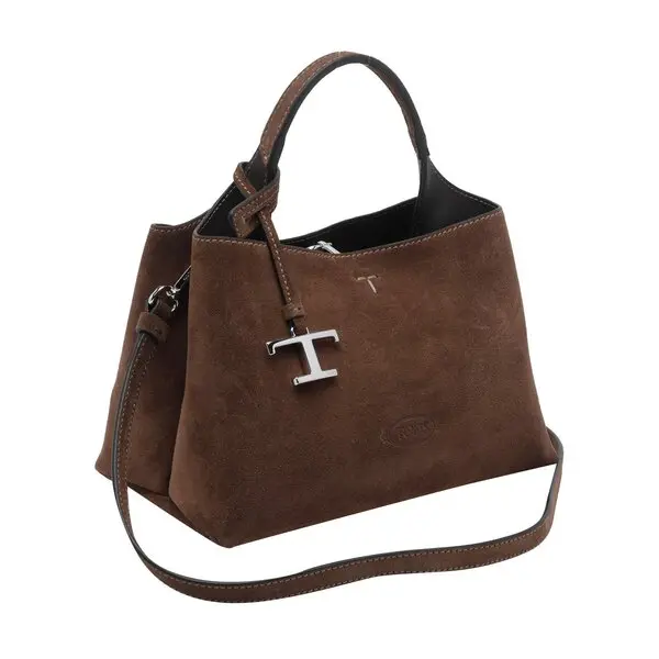 TOD'S Micro Leather Handbag With T Timeless Charm