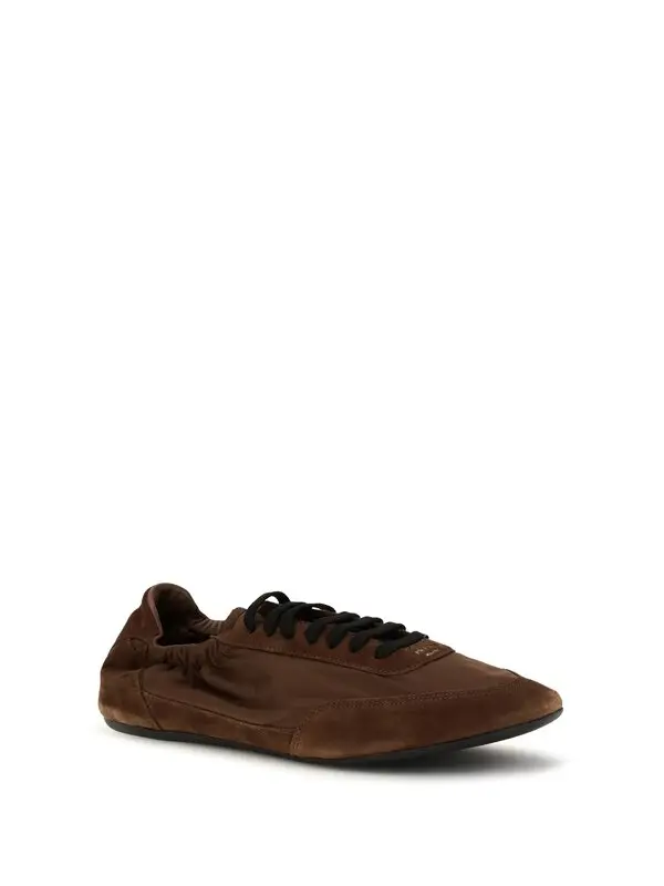 Prada Collapse Sneakers In Re-nylon And Suede - Brown
