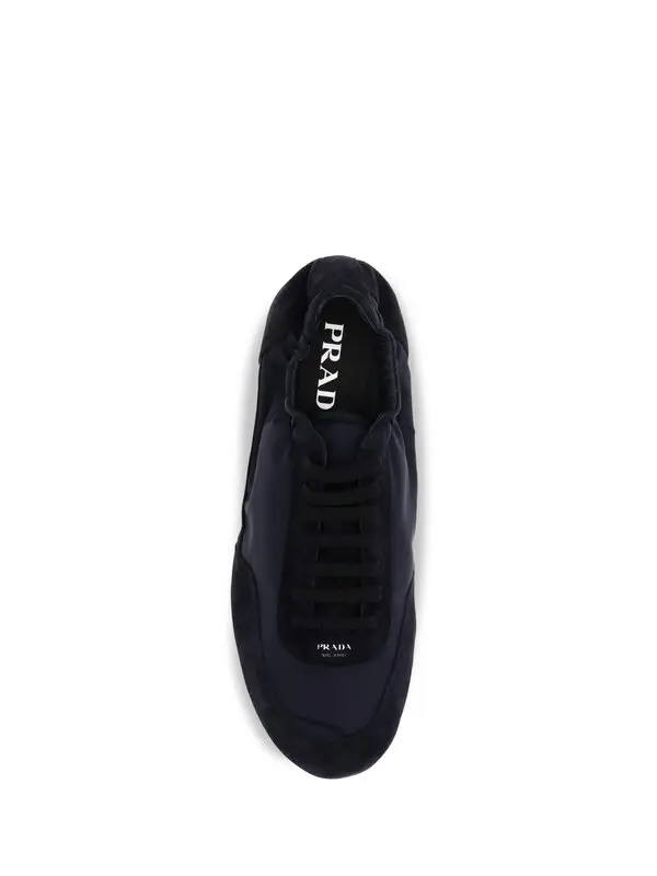 Prada Collapse Sneakers In Re-nylon And Suede - Blue