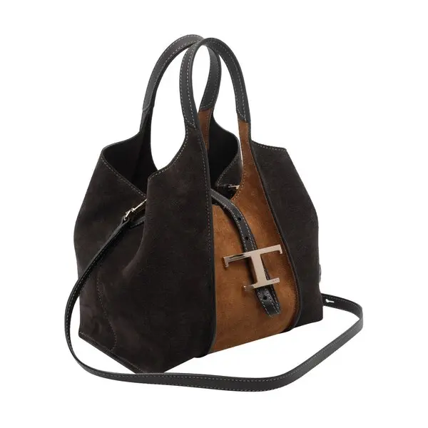 TOD'S Mini Suede T Timeless Shopping Bag