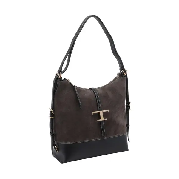 TOD'S Small Suede T Timeless Backpack - Brown