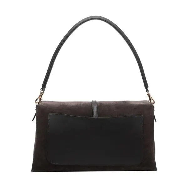 TOD'S Small T Timeless Flap Suede Shoulder Bag