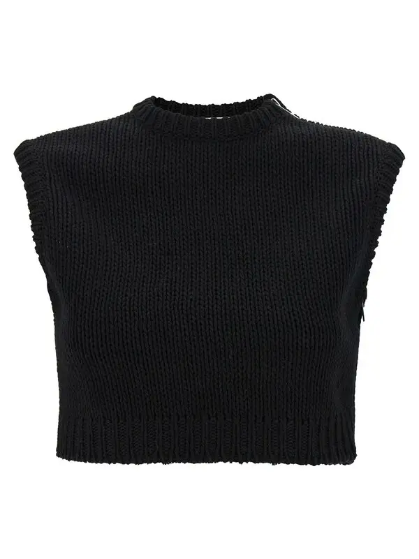 Max Mara Mxsvolto Cropped Sweater - Black
