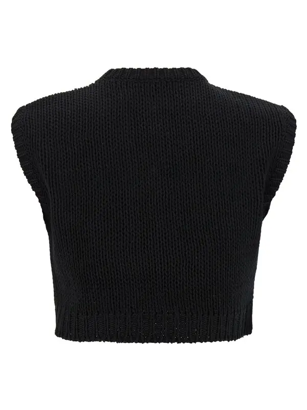 Max Mara Mxsvolto Cropped Sweater - Black