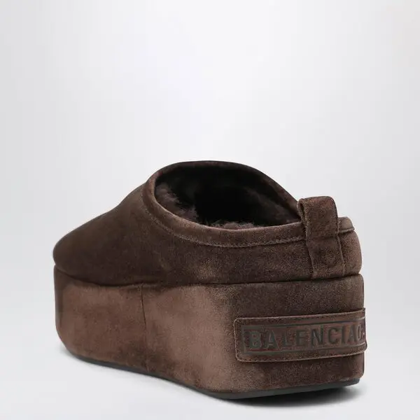 Balenciaga Espresso Alaska Soft Platform Clogs