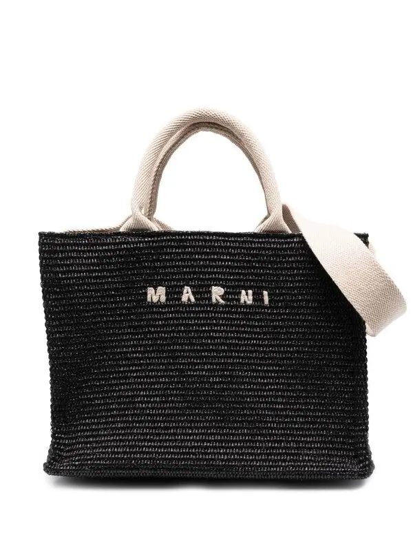 Marni Raffia-effect Small Tote Bag