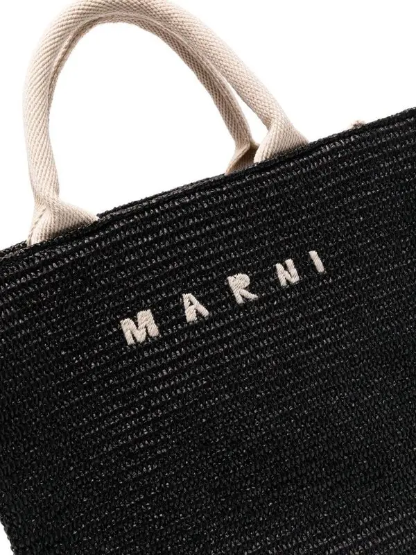 Marni Raffia-effect Small Tote Bag
