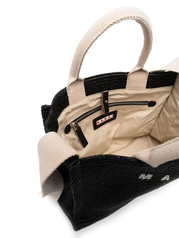 Marni Raffia-effect Small Tote Bag
