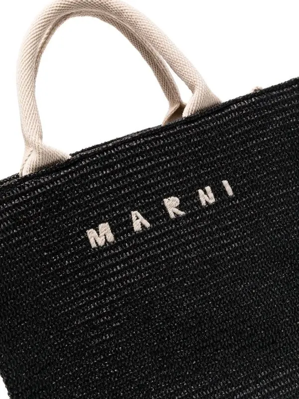 Marni Raffia-effect Small Tote Bag