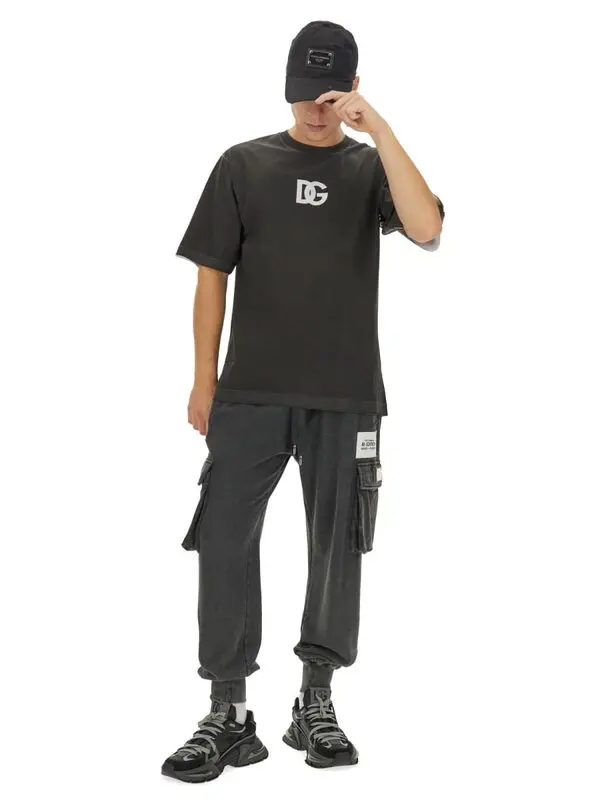 Dolce & Gabbana Jogging Pants With Logo - Gray
