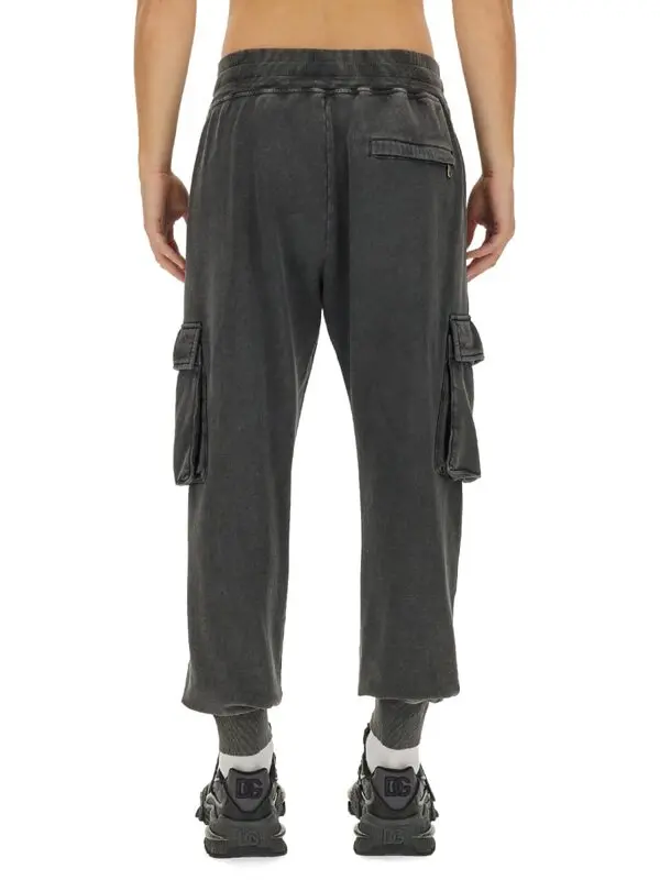 Dolce & Gabbana Jogging Pants With Logo - Gray
