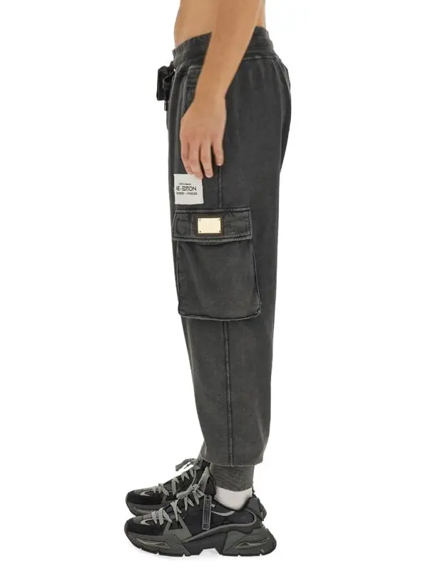 Dolce & Gabbana Jogging Pants With Logo - Gray