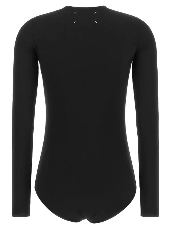MAISON MARGIELA Long Sleeves Crew Neck Bodysuit - Black