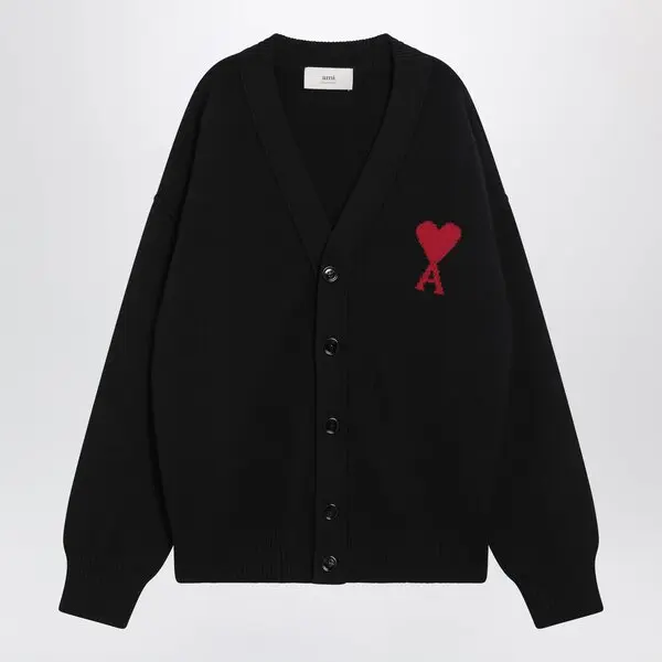 AMI Paris De Coeur Wool Cardigan