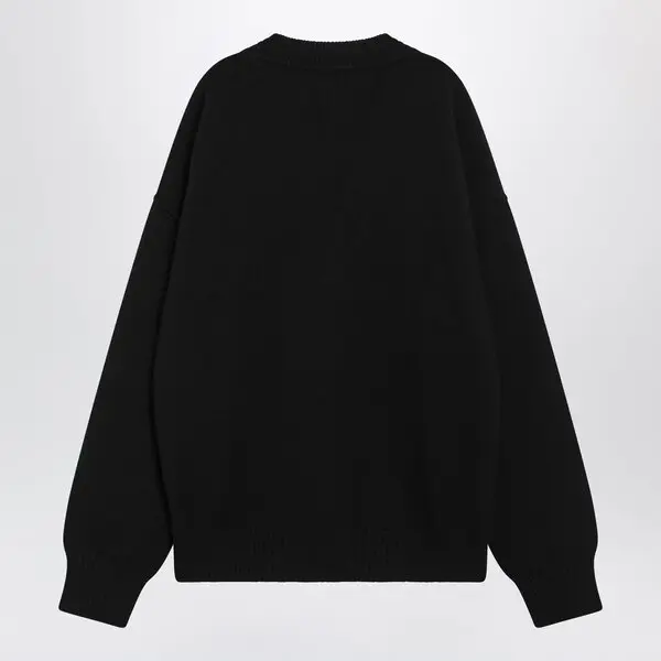 AMI Paris De Coeur Wool Cardigan - Black