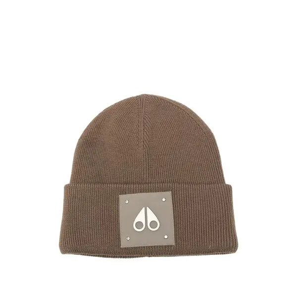 Moose Knuckles Ribbed Beanie Hat - Brown