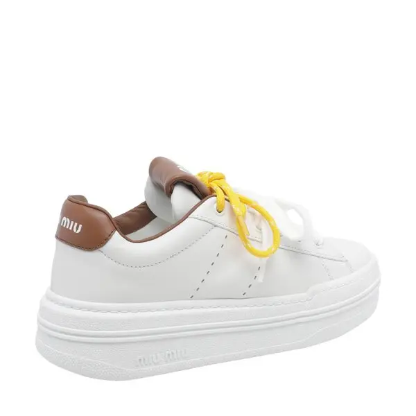 Miu Miu Logo Leather Sneakers