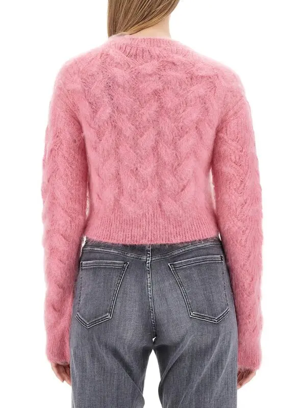 Dsquared2 Cropped Mohair Blend Sweater - Pink