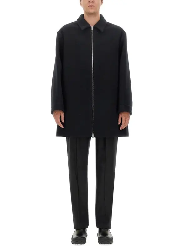 JIL SANDER Wool Coat - Black