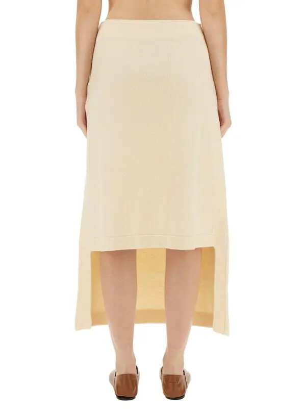 JIL SANDER Wool Midi Skirt - Cream