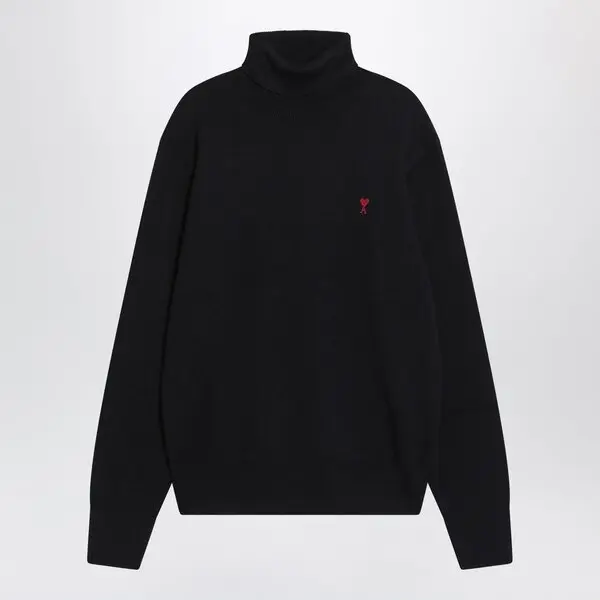 AMI Paris Virgin Wool Turtleneck Sweater - Blue