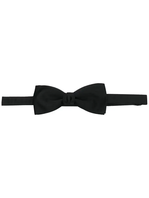 Saint Laurent Yves Bow Tie In Silk Satin - Black