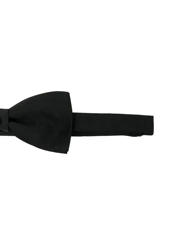 Saint Laurent Silk Satin Bow Tie - Black