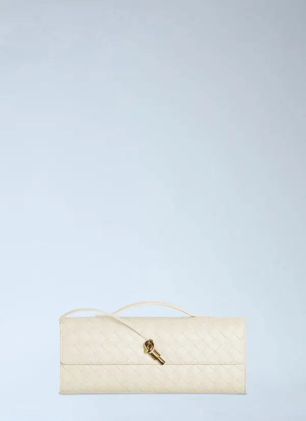 Bottega Veneta Long Andiamo Clutch - White