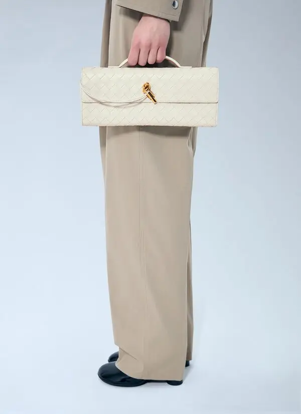 Bottega Veneta Long Andiamo Clutch - White