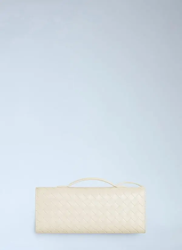 Bottega Veneta Long Andiamo Clutch - White