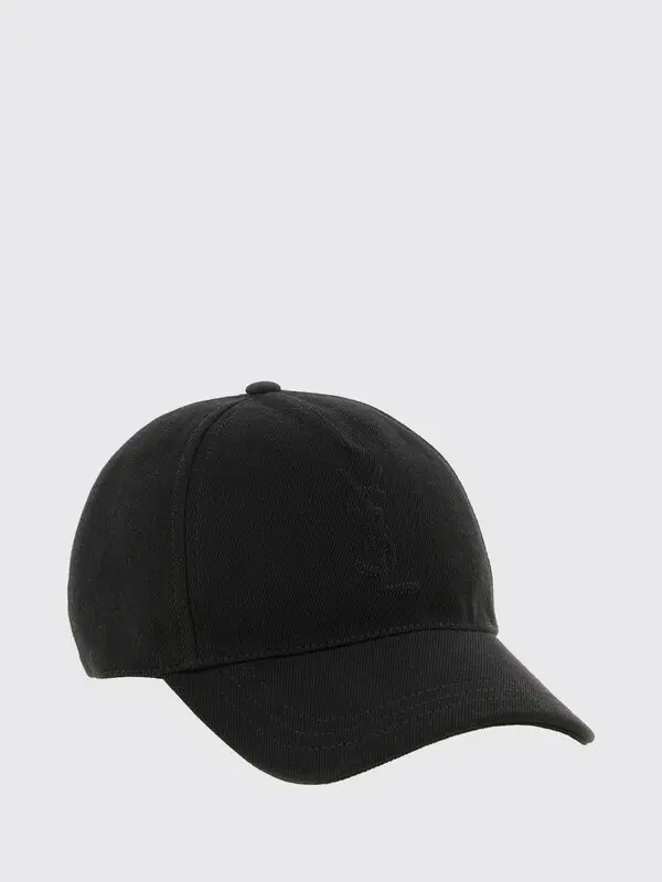 Saint Laurent Cassandre Cotton Twill Baseball Cap - Black