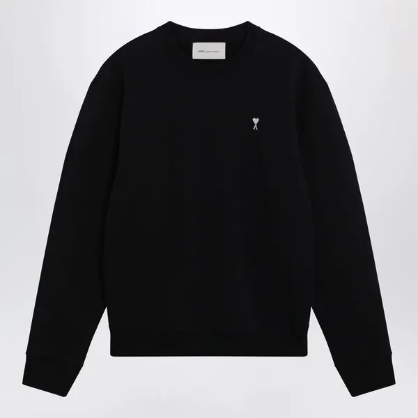AMI Paris De Coeur Crewneck Sweatshirt - Black