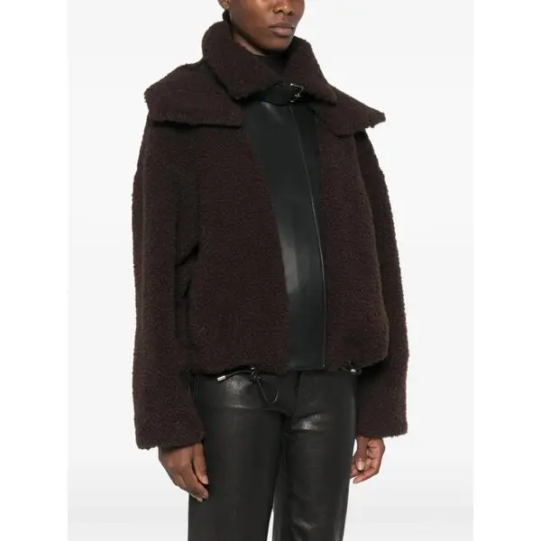 Sportmax Faux Fur And Shearling Jacket - Brown