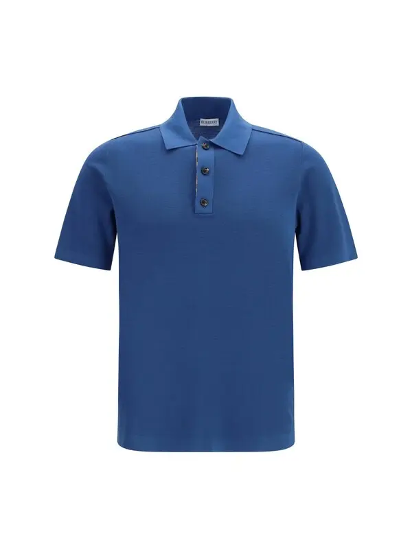 Burberry Knit Polo - Blue