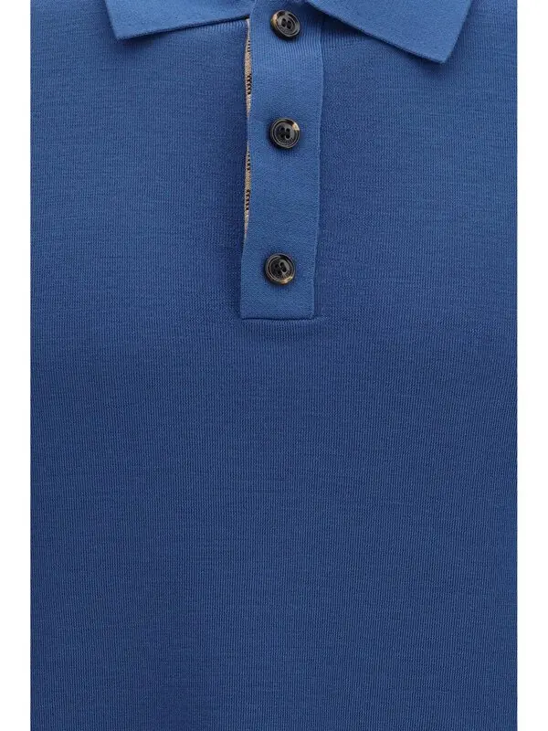 Burberry Knit Polo - Blue
