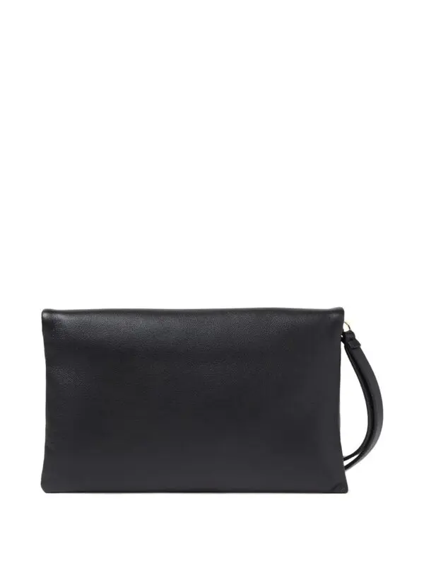 Fendi Nappa Leather Mamma Baguette Pouch With Chain - Black