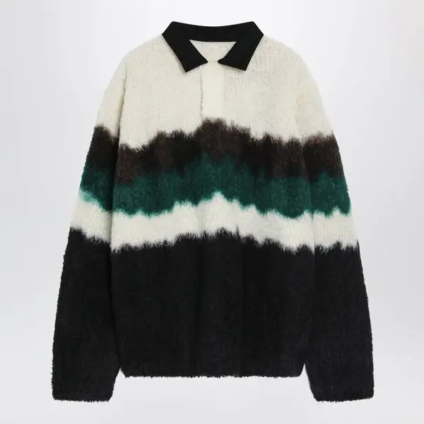 Sacai Multicolour Gradient Striped Polo Sweater