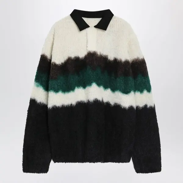 Sacai Multicolour Gradient Striped Polo Sweater - Multicolor